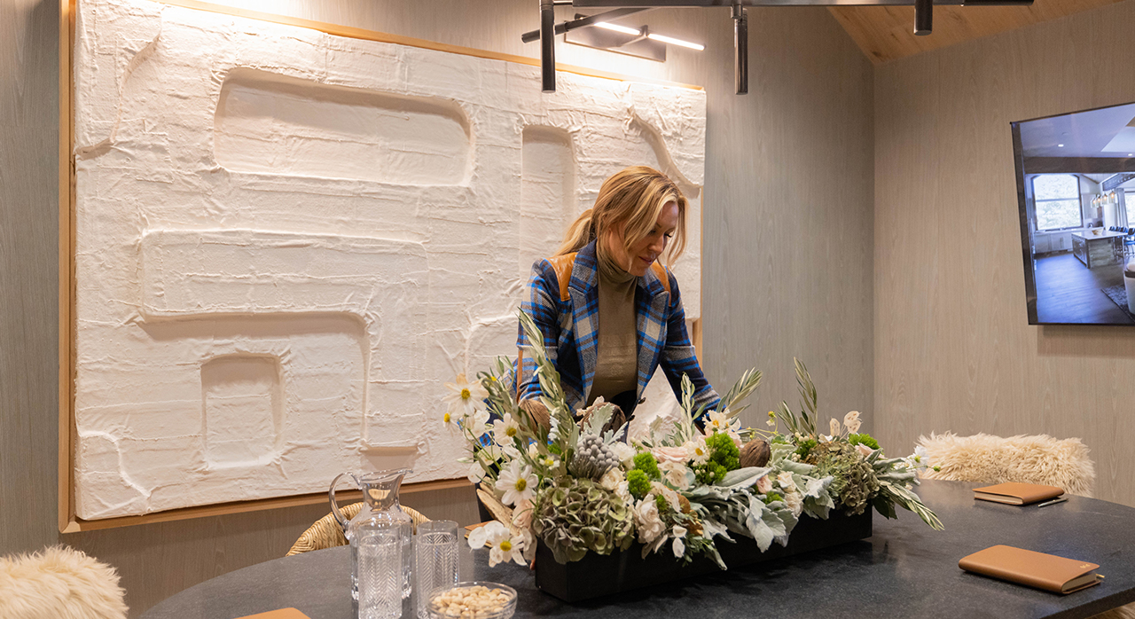 A Gorgeous Office Update Using Wood Veneer Wallcovering