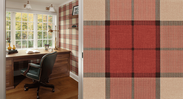 Wrap the Walls: Plaid Wallcovering